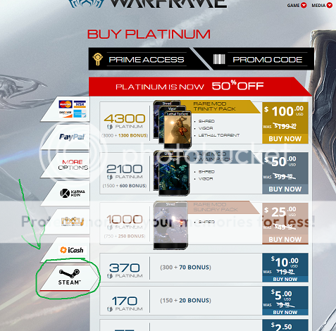 Platinum 50% Off. - General - Warframe Forums